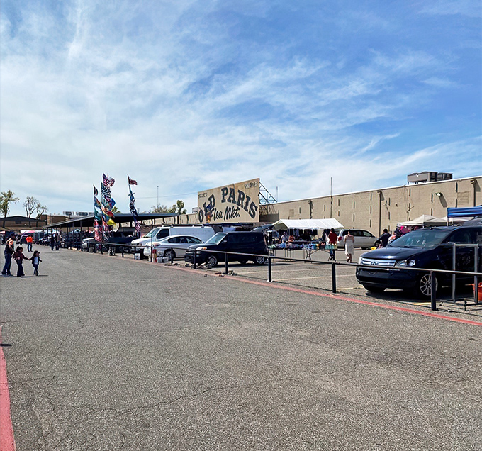 The iconic blue sign beckons treasure hunters like a siren call. Oklahoma City's Old Paris Flea Market promises adventures that no online shopping cart can deliver.
