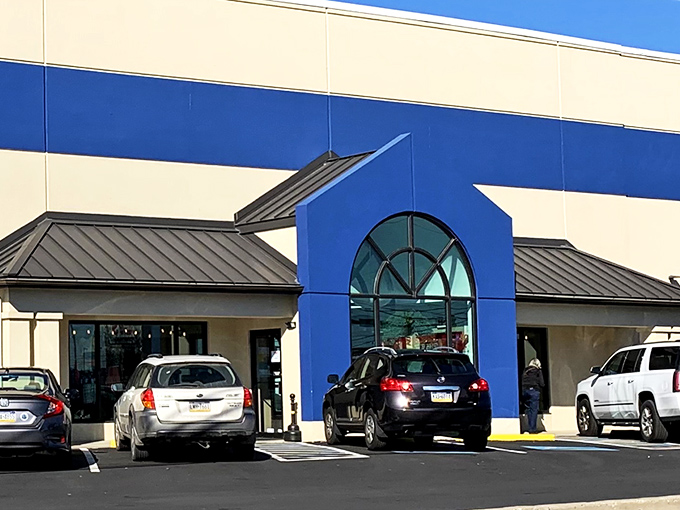 The distinctive purple and beige exterior welcomes treasure hunters with its arched window&mdash;like a portal to another shopping dimension.