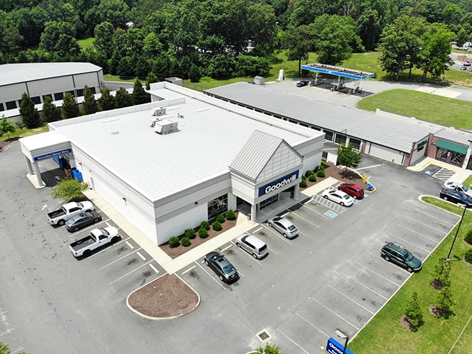 The unassuming exterior of Goodwill in Glen Allen hides a treasure trove within. Like a retail speakeasy, only the initiated know what wonders await inside.