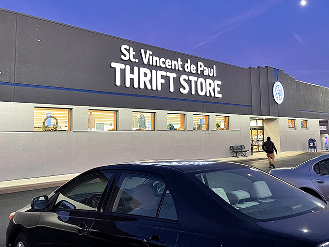 The unassuming exterior of St. Vincent de Paul Thrift Store in St. Ann hides a treasure trove within&mdash;like finding a speakeasy, but for vintage bargains. 