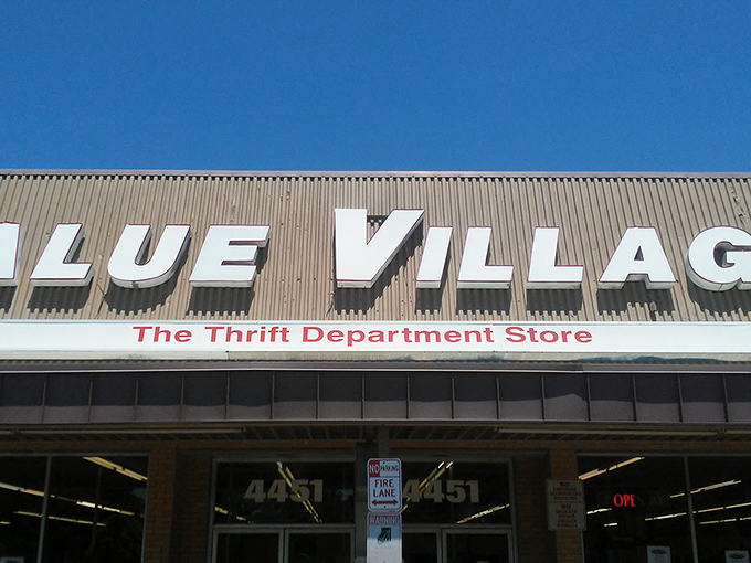 The unassuming exterior of Value Village belies the treasure trove inside. Like a yellow-bricked Narnia for bargain hunters.