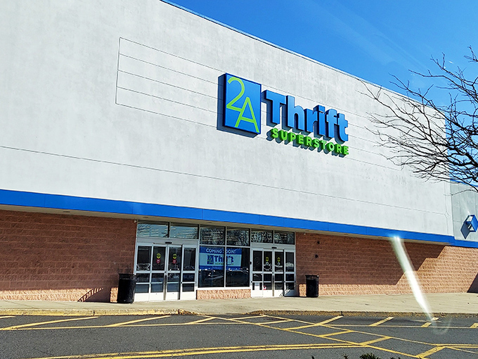 The thrifting mothership has landed! 2nd Ave Thrift Superstore's exterior promises treasure hunting on an industrial scale, where secondhand dreams come true. 