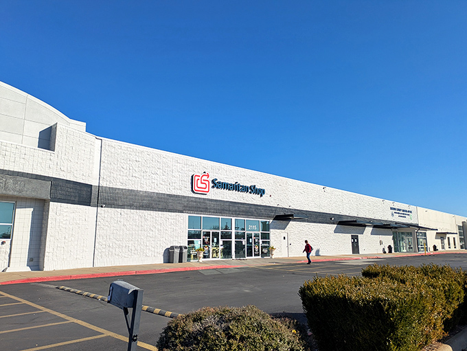 The unassuming exterior of Samaritan Shop in Rogers hides a treasure trove within&mdash;like finding a portal to bargain heaven disguised as a strip mall storefront.