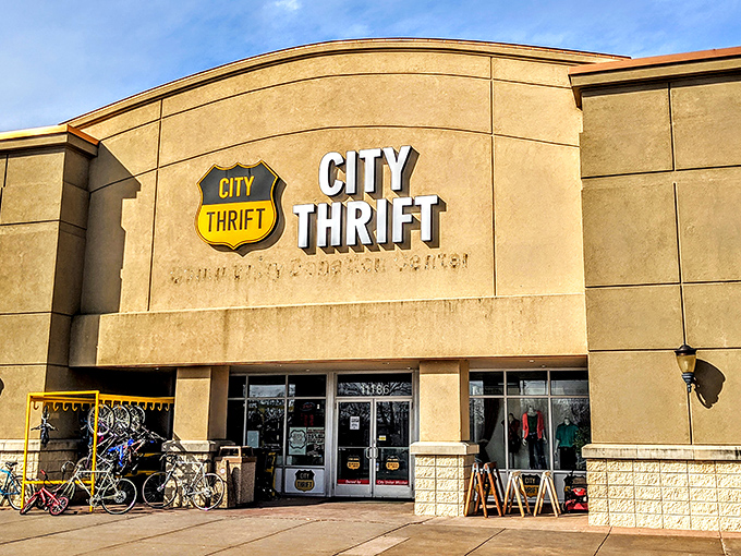 The unassuming exterior of City Thrift belies the treasure trove within&mdash;like finding a portal to another dimension disguised as a strip mall storefront.