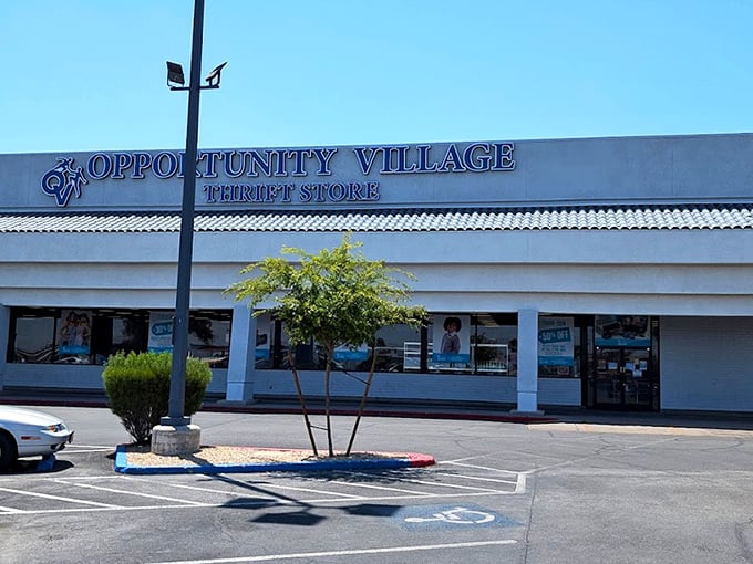 The unassuming exterior hides a treasure trove within&mdash;like finding a speakeasy, but instead of cocktails, you'll discover vintage cardigans and mid-century lamps.