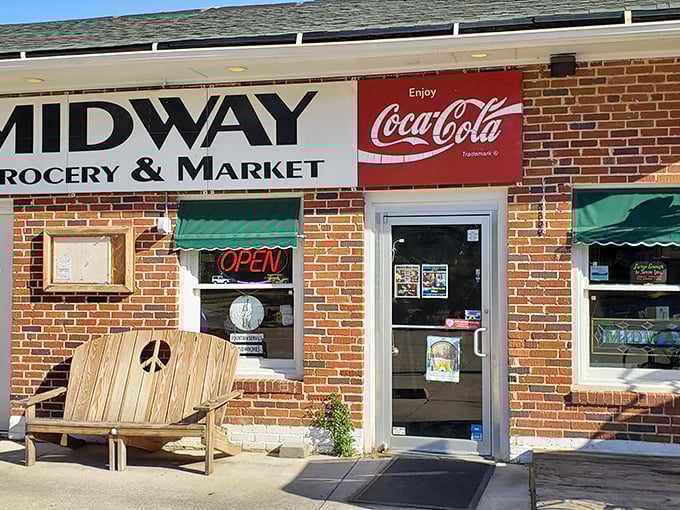 The unassuming brick exterior of Midway Grocery & Market hides culinary treasures that have Oklahomans making special pilgrimages to Norman. Classic Coca-Cola signage included!