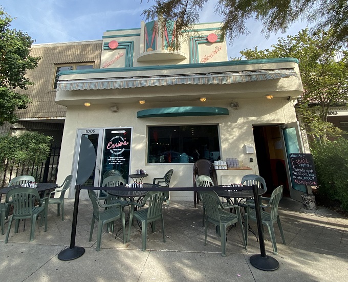 Step into a time machine, folks! Ernie's exterior is a delightful blend of retro charm and small-town Americana. It's like the 1950s decided to throw a party and invited a building.