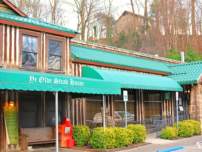 The green awnings and rustic stone exterior aren't trying to impress anyone&mdash;they don't need to. What waits inside has been speaking for itself for decades.