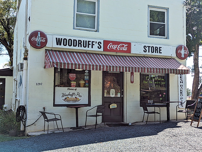 The classic white storefront with its red-striped awning isn't just inviting&mdash;it's practically whispering sweet nothings about pie to passersby on Route 29