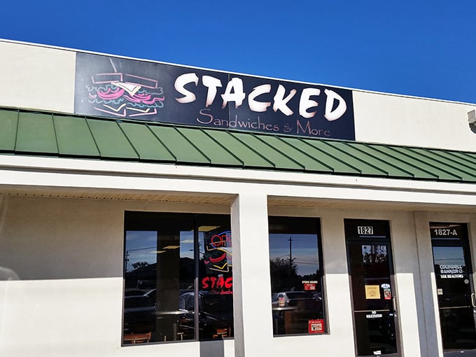 The modest facade of Stacked Sandwiches belies the culinary treasures within. Like finding Shakespeare in a paperback, appearances deceive deliciously.