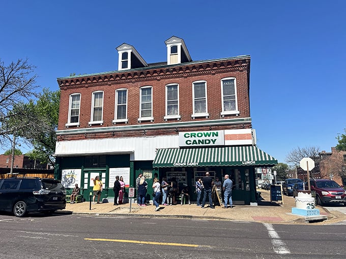 A time capsule on St. Louis Avenue, Crown Candy Kitchen's classic green storefront has been beckoning sweet-toothed patrons since Woodrow Wilson was president.