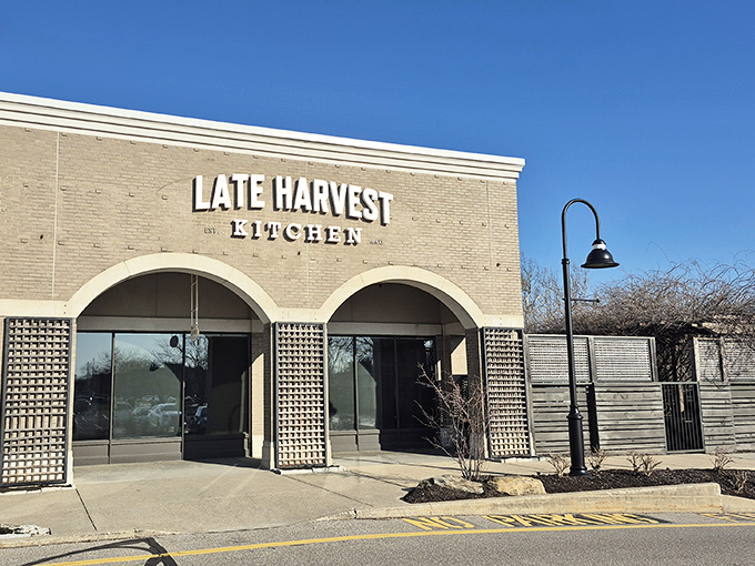 The unassuming brick exterior of Late Harvest Kitchen belies the culinary treasures waiting inside. Like finding a Michelin star in a strip mall.