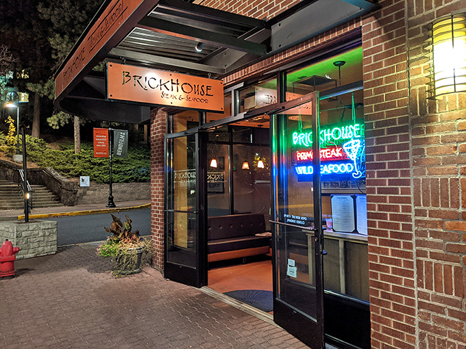 The unassuming brick exterior hides culinary greatness like Clark Kent's glasses hide Superman. Downtown Bend's worst-kept delicious secret.