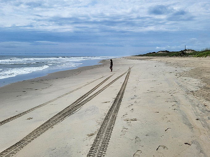 A bright yellow tent stands alone on miles of pristine shoreline. Social distancing at its most glorious natural extreme.