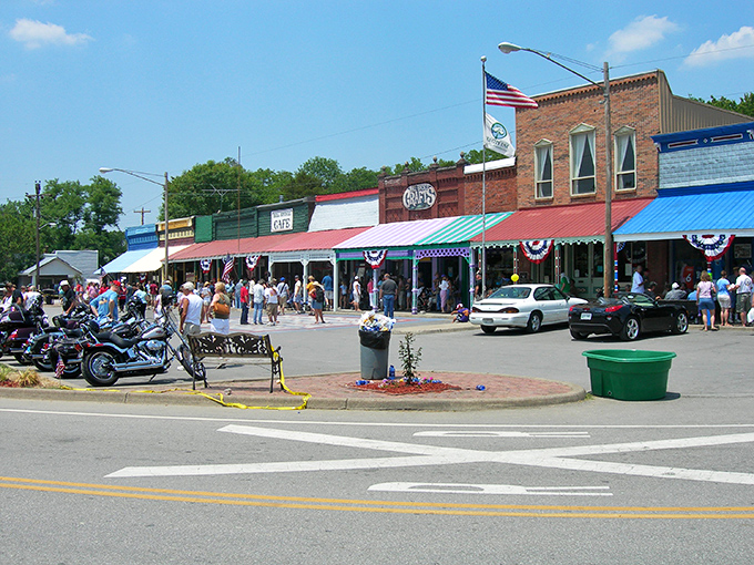 Bell Buckle's main street looks like a movie set where time decided to take a leisurely Southern vacation. Those brick storefronts have stories to tell.