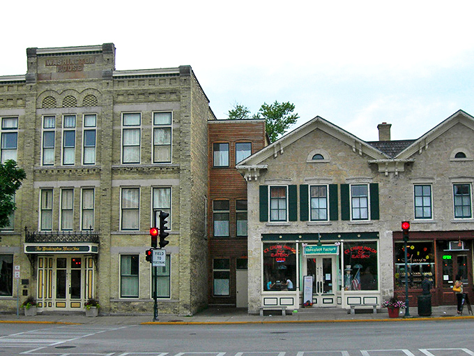 Cedarburg's historic downtown buildings tell stories in brick and mortar. This furniture store exemplifies the town's commitment to preserving its architectural heritage while keeping businesses thriving.