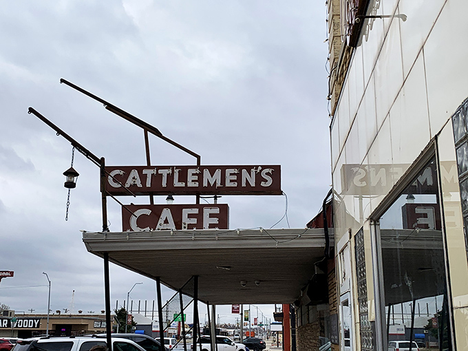 The iconic neon sign beckons hungry travelers like a carnivorous lighthouse in Oklahoma City's Stockyards. Some landmarks need no fancy frills.
