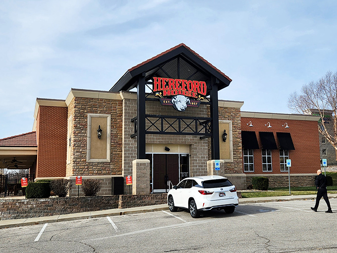 The Hereford House in Shawnee stands proud with its stone-and-brick exterior, that iconic bull logo practically daring you to come in and test your appetite.