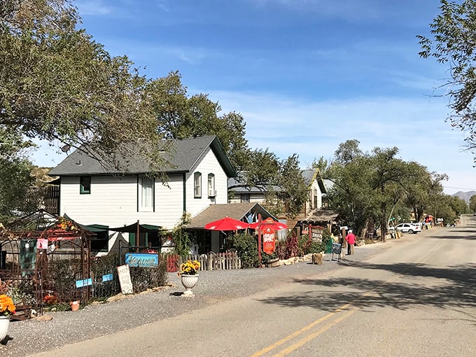 Madrid's main drag curves through the desert like a welcome mat, colorful buildings beckoning travelers to slow down and stay awhile.