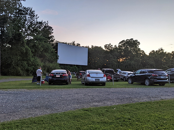 Classic cars line up at the Kenda Drive-In, where nostalgia isn't just served&mdash;it's parked right next to you on movie night.
