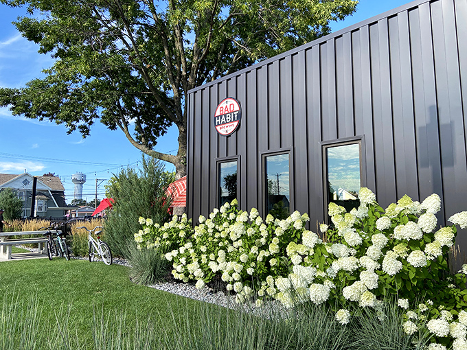 The bold red facade of Bad Habit Brewing stands out like a beacon for thirsty travelers. Minnesota's craft beer scene just got more interesting.