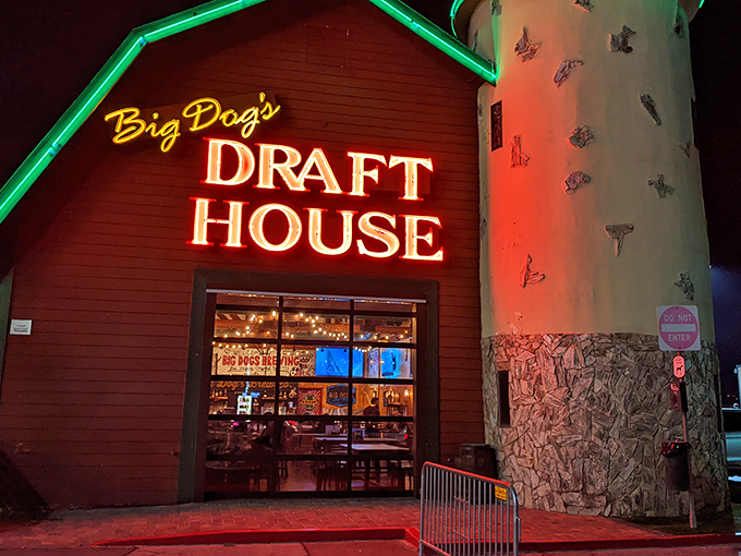 The red barn-like exterior of Big Dog's stands out in Las Vegas like a Wisconsin thumbprint on a desert postcard. Rustic charm meets brewing excellence.