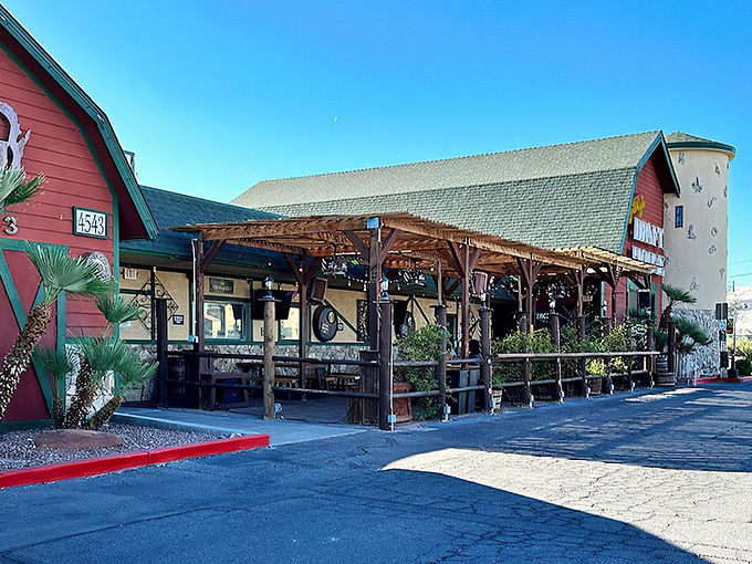 The red barn-like exterior of Big Dog's stands out in Las Vegas like a Wisconsin thumbprint on a desert postcard. Rustic charm meets brewing excellence.