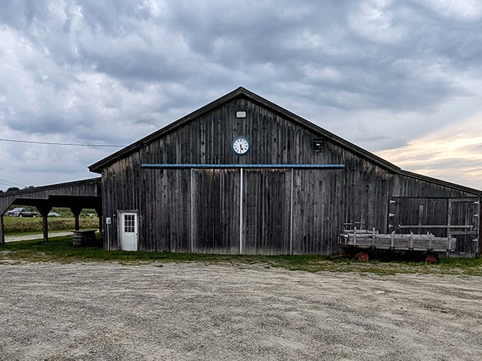 The weathered barn exterior isn't just Instagram-worthy&mdash;it's a promise of authenticity. New Hampshire's rolling hills provide the perfect backdrop for this farmstead treasure.