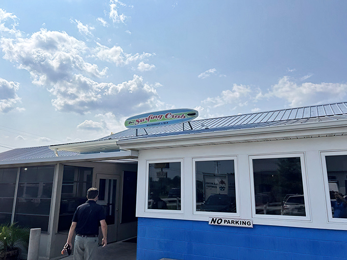 The blue exterior with its cheerful yellow surfboard sign isn't trying to impress anyone&mdash;until you taste what's inside. Coastal dining at its unpretentious best.