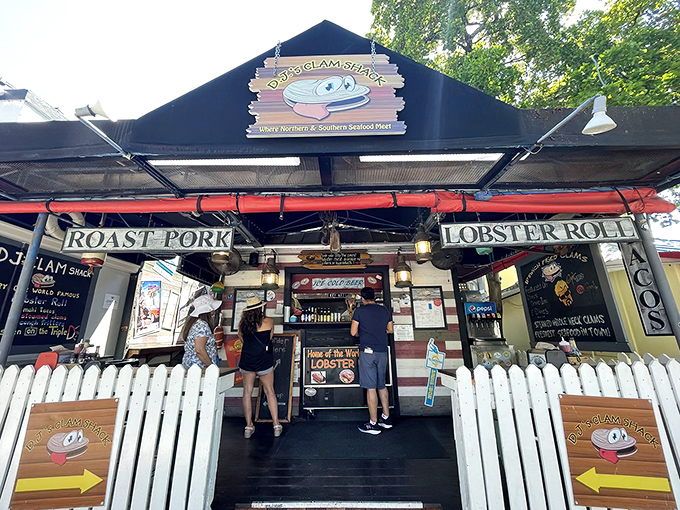 The white picket fence isn't keeping anyone out&mdash;it's corralling hungry seafood lovers into this Key West treasure where lobster rolls and happiness await.