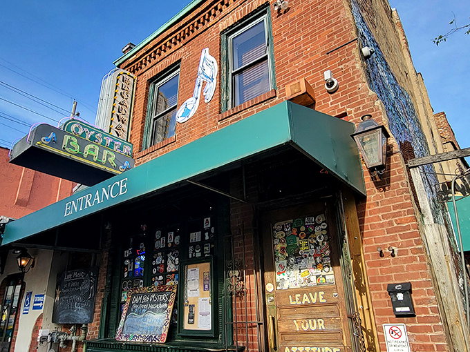 The door says it all: "Leave your attitude at home." This brick-front gem promises New Orleans magic in downtown St. Louis.
