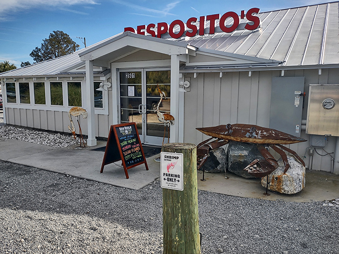 The unassuming exterior of Desposito's hides culinary treasures within, like finding a pearl in an oyster—except this pearl comes with hushpuppies.