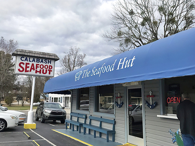 The iconic blue awning and classic signage promise seafood nirvana. Like spotting a lighthouse in a storm of mediocre dining options.