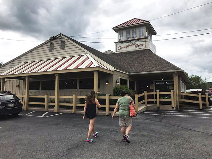 The lighthouse-inspired cupola atop Smuggler's Cove beckons seafood lovers like a maritime beacon, guiding hungry travelers to this Pocono Mountains treasure. 