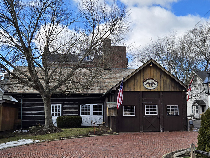 History stands tall at the Spread Eagle Tavern, where the rustic wooden exterior and iconic eagle emblem have welcomed travelers since Andrew Jackson's presidency.