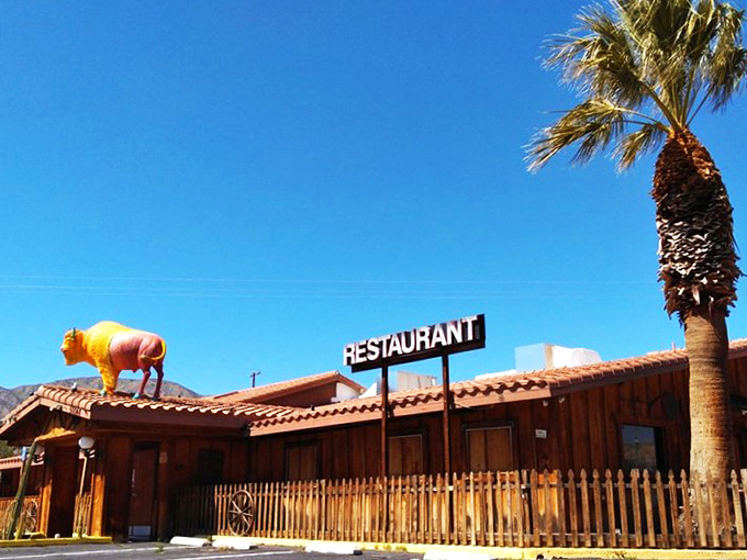 The giant yellow and pink buffalo on the roof isn't a desert mirage&mdash;it's your signal that pasta paradise awaits at Spaghetti Western in Morongo Valley.