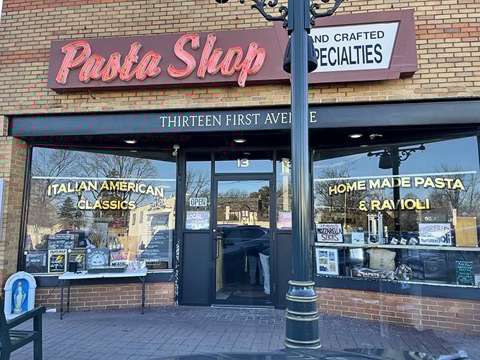 The neon-red "Pasta Shop" sign beckons like a lighthouse for the carb-deprived. This unassuming Denville storefront houses pasta treasures worth their weight in gold.