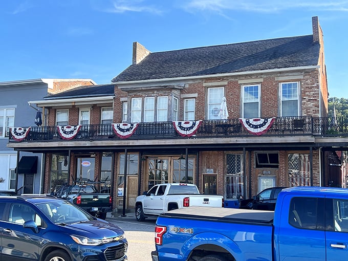 Historic charm meets culinary excellence at J. Miller Steak Company's striking brick exterior. Those patriotic buntings aren't just for show&mdash;they're signaling a revolution in flavor inside.