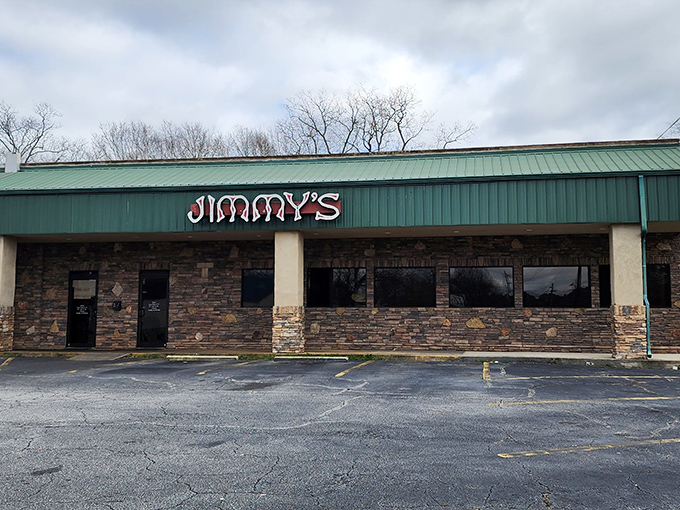Jimmy's unassuming exterior hides a culinary wonderland behind its stone façade. Like finding a treasure chest disguised as an ordinary box.