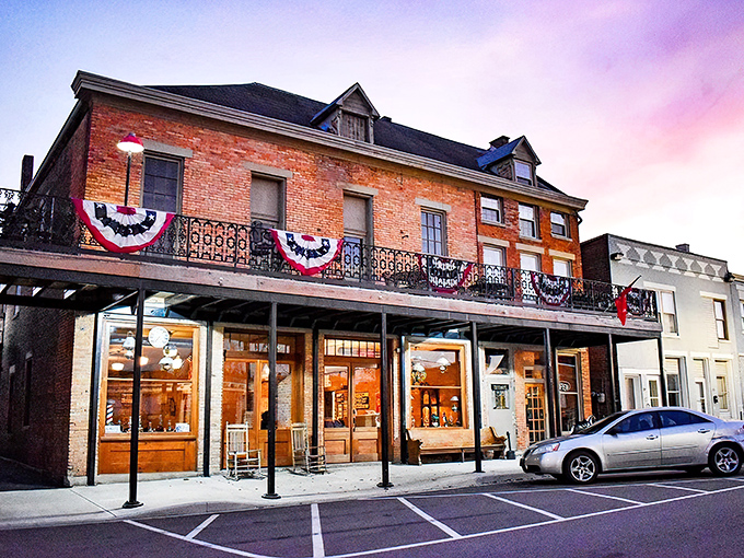 Historic charm meets culinary excellence at J. Miller Steak Company's striking brick exterior. Those patriotic buntings aren't just for show&mdash;they're signaling a revolution in flavor inside.
