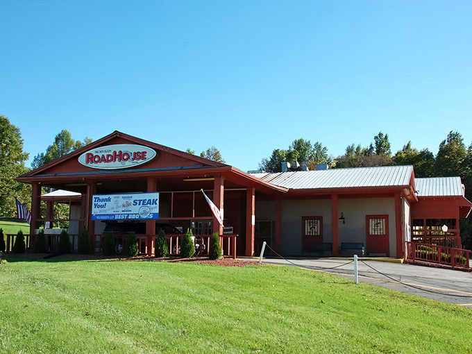 The unassuming exterior of Brown Derby Roadhouse hides a carnivore's paradise within. Like finding a diamond in a parking lot.