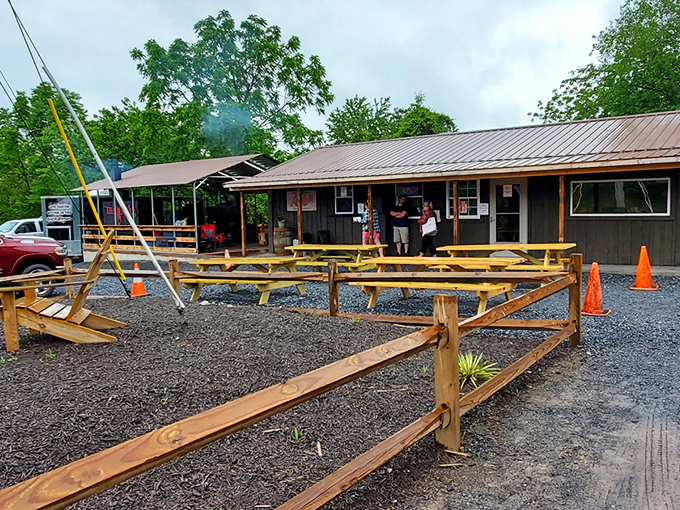 Blue skies and barbecue dreams &ndash; this unassuming wooden shack in Hesston might not look like much, but your nose will tell you otherwise.