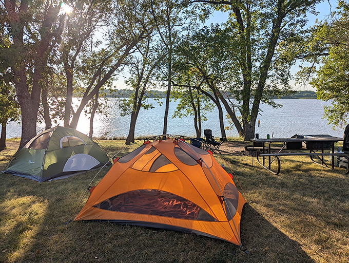 Where prairie meets paradise: Dakota sandstone bluffs rise dramatically above Kanopolis Lake, creating a landscape that feels more Colorado than Kansas.