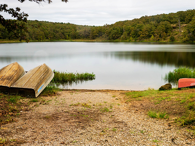The serene view at Osage Hills offers nature's own version of meditation&mdash;just add fishing pole and subtract deadlines. Pure Oklahoma tranquility.