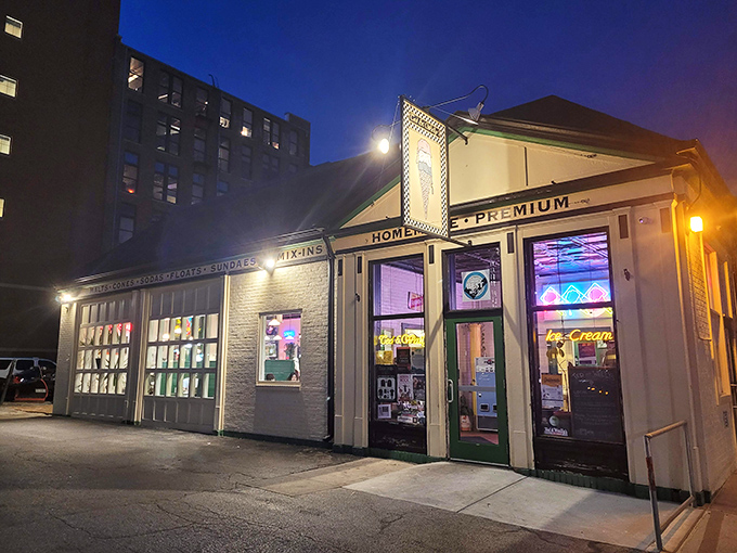 The white brick fortress with green trim isn't hiding nuclear codes&mdash;just Omaha's most addictive frozen treasures behind that unassuming vintage facade.