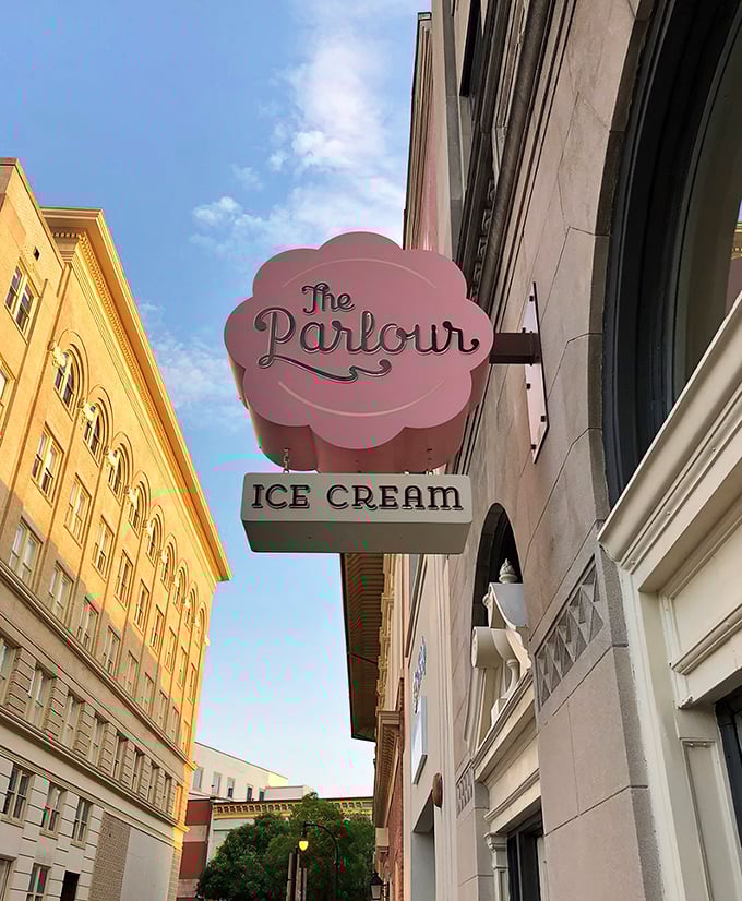 The historic storefront of The Parlour beckons with its elegant arches and charming pink logo&mdash;Durham's equivalent of finding Willy Wonka's golden ticket.