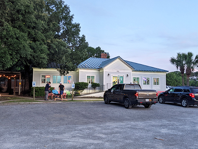 The charming white cottage with blue trim isn't just a pretty facade&mdash;it's the gateway to frozen nirvana at Stella's Homemade Ice Cream in Murrells Inlet.