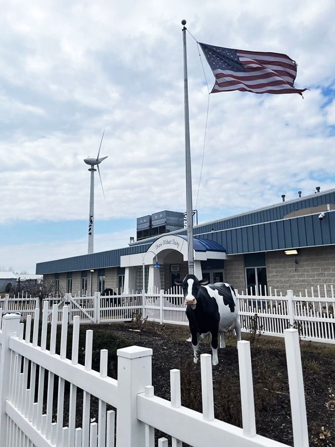 Ohio's Oldest Dairy isn't just a slogan&mdash;it's a promise kept since 1900. The iconic blue and white exterior stands like a temple to frozen delights.