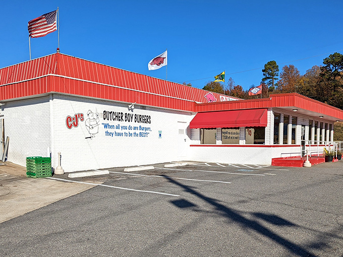 The iconic red-roofed temple of burger perfection announces its mission statement right on the wall: when burgers are your only focus, excellence becomes inevitable.