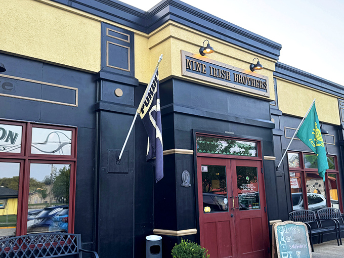 The classic navy exterior with bright red doors isn't just eye-catching&mdash;it's practically a portal to Dublin nestled right in West Lafayette.